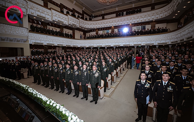 DİN Zəfər Günü ilə bağlı mərasim keçirdi — Fotolar